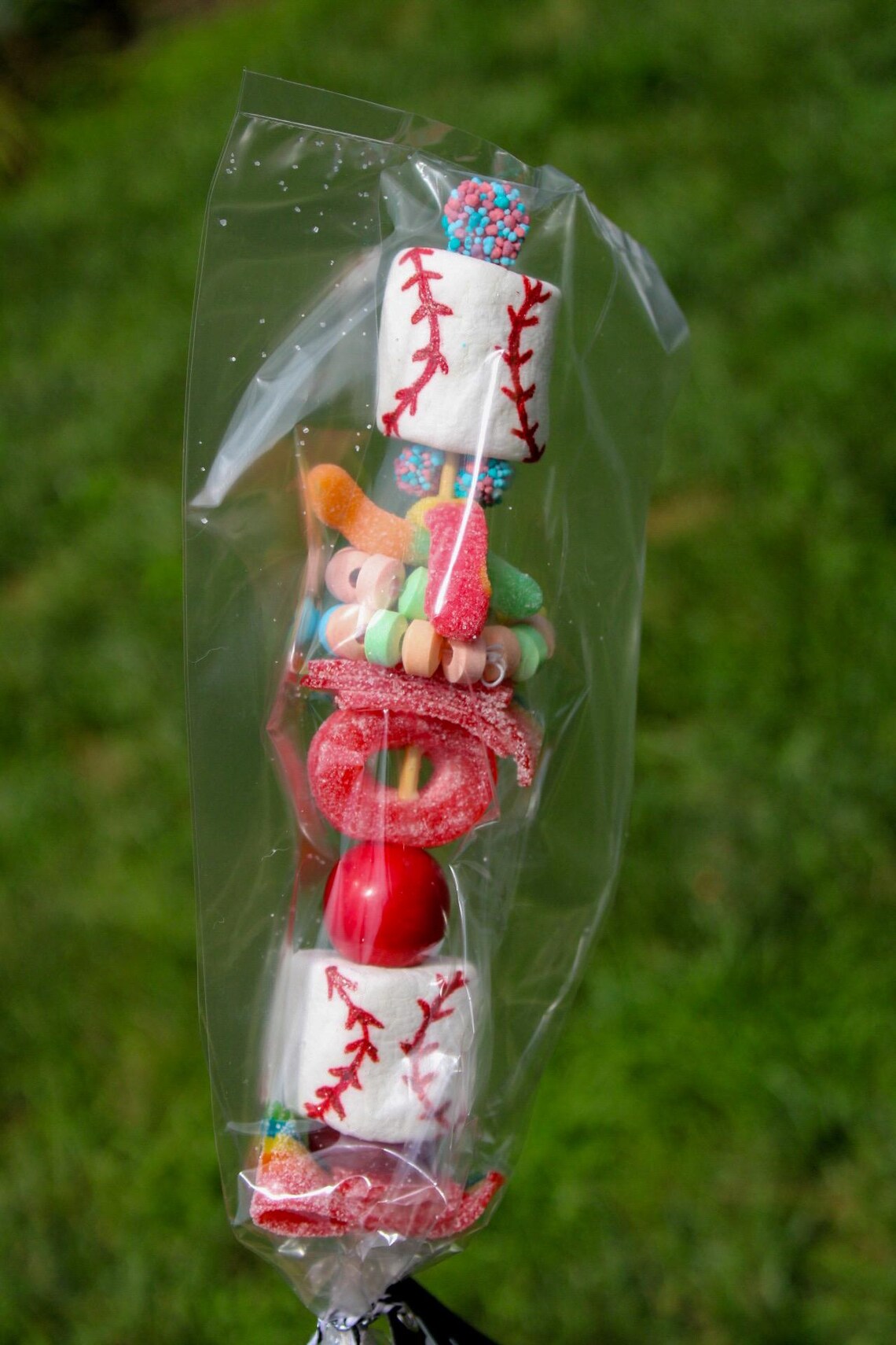 10+ XL Softball Baseball Custom Candy Kabobs, Kids Softball Party ...