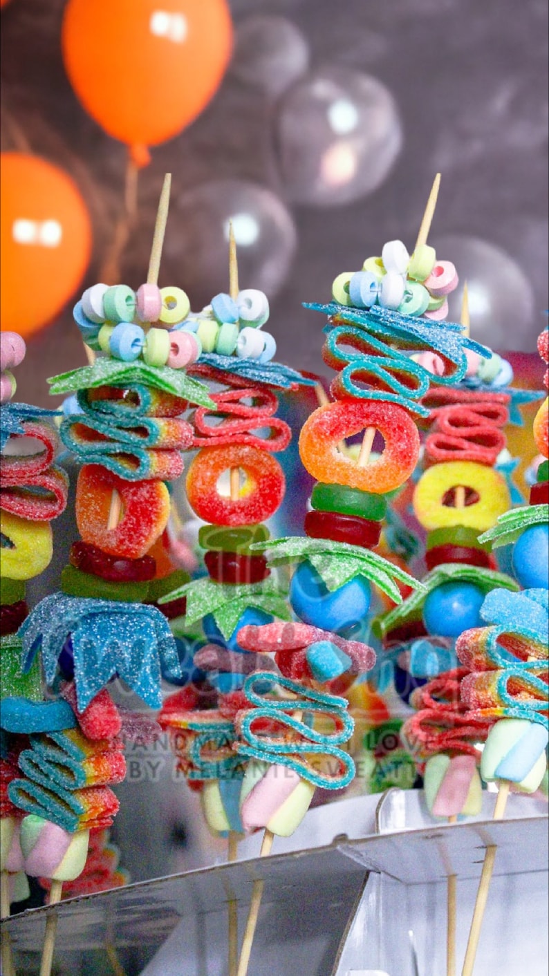 10+ XL Rainbow Candy Kabobs, Kids Birthday Party Favors, Party Bags ...