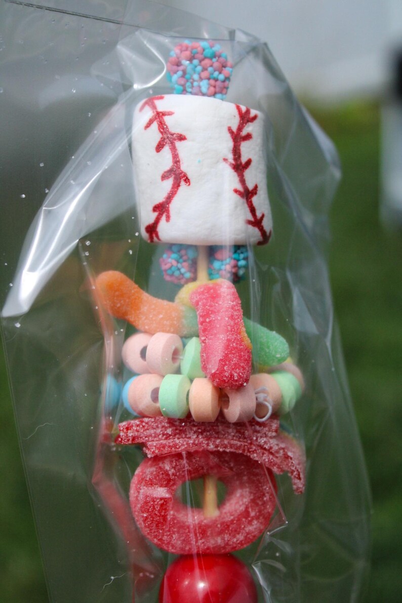 10+ XL Softball Baseball Custom Candy Kabobs, Kids Softball Party ...