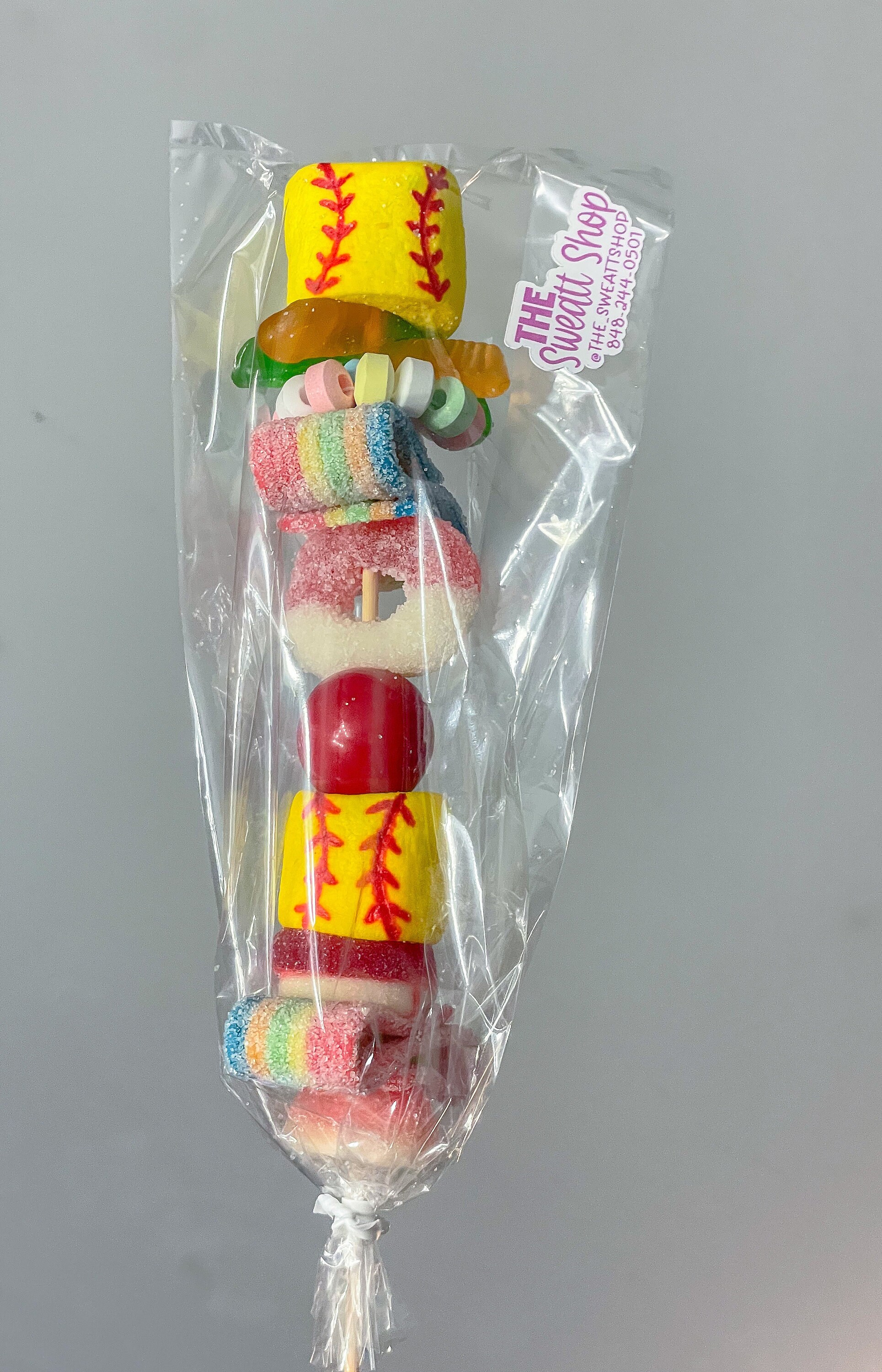 10 XL Softball Custom Candy Kabobs, Kids Softball Party Favors, Party ...