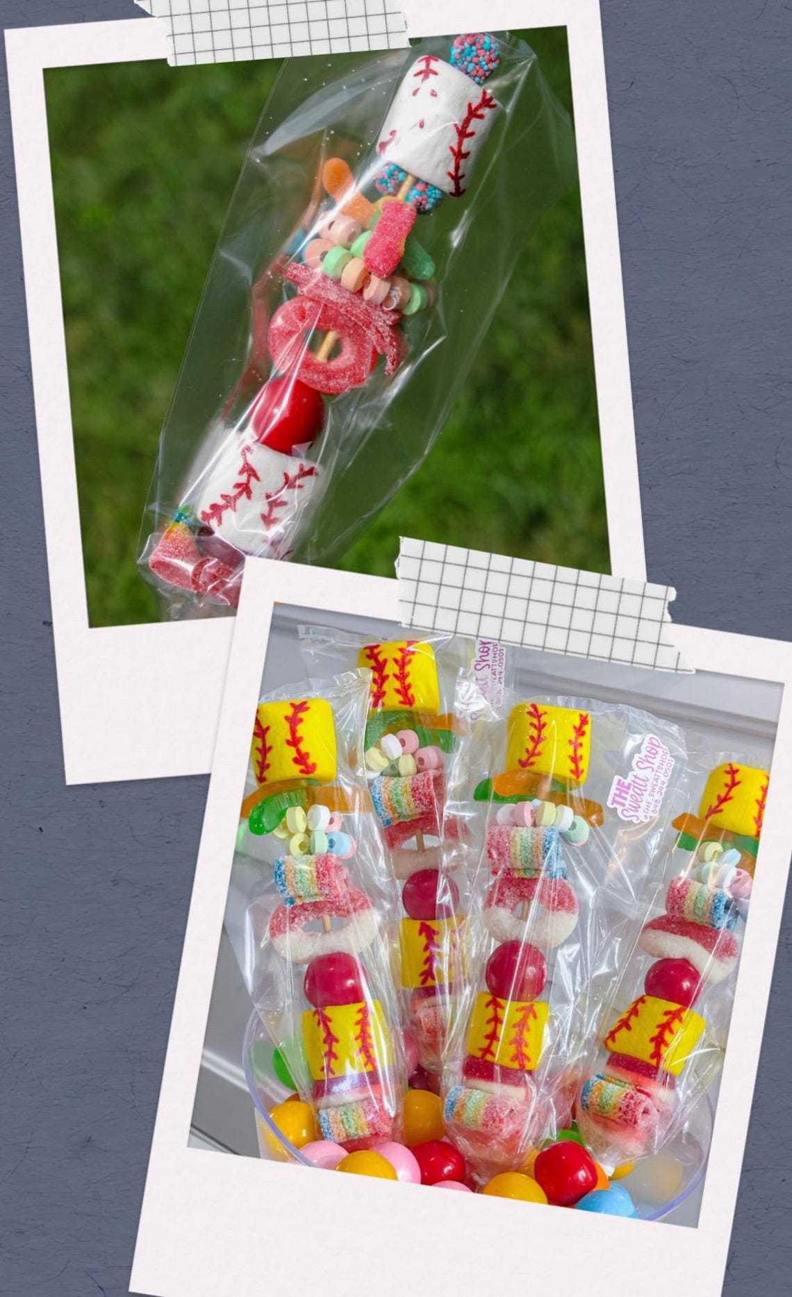 10+ XL Softball Baseball Custom Candy Kabobs, Kids Softball Party ...