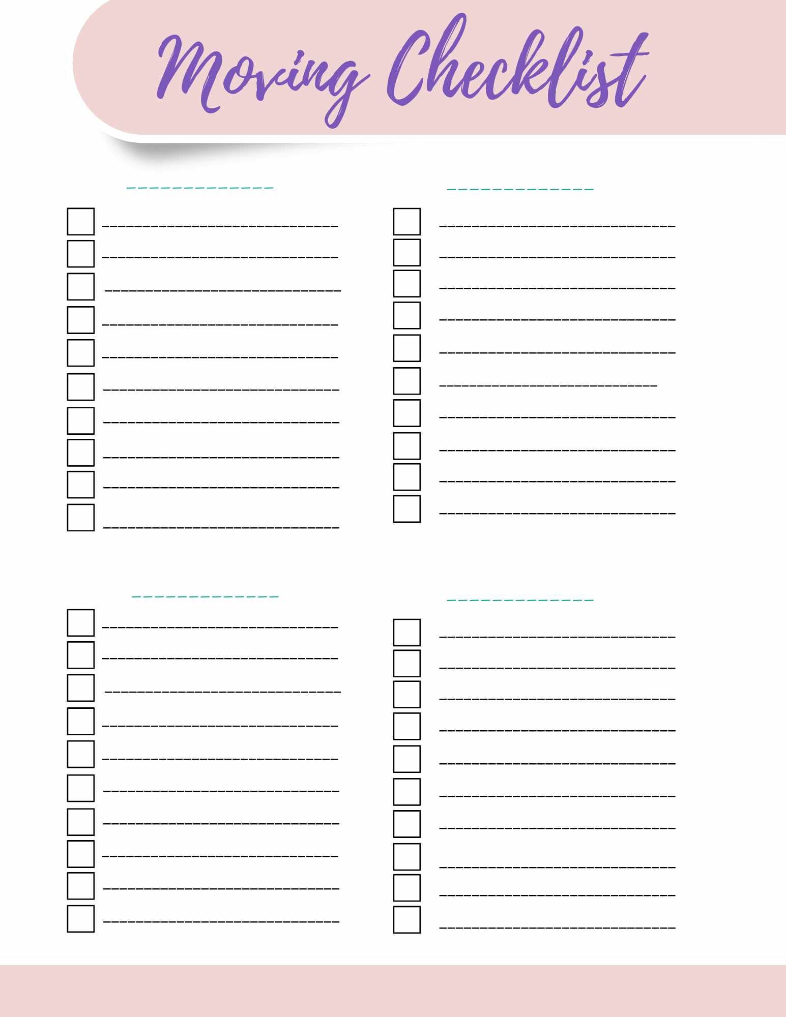 Printable Moving Checklist Instant Download for Organized Relocation ...