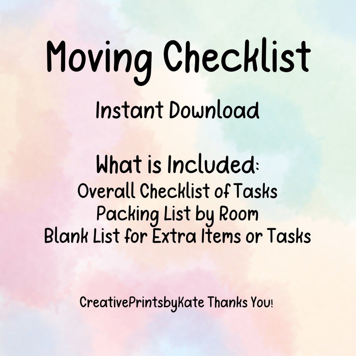 Printable Moving Checklist Instant Download for Organized Relocation ...