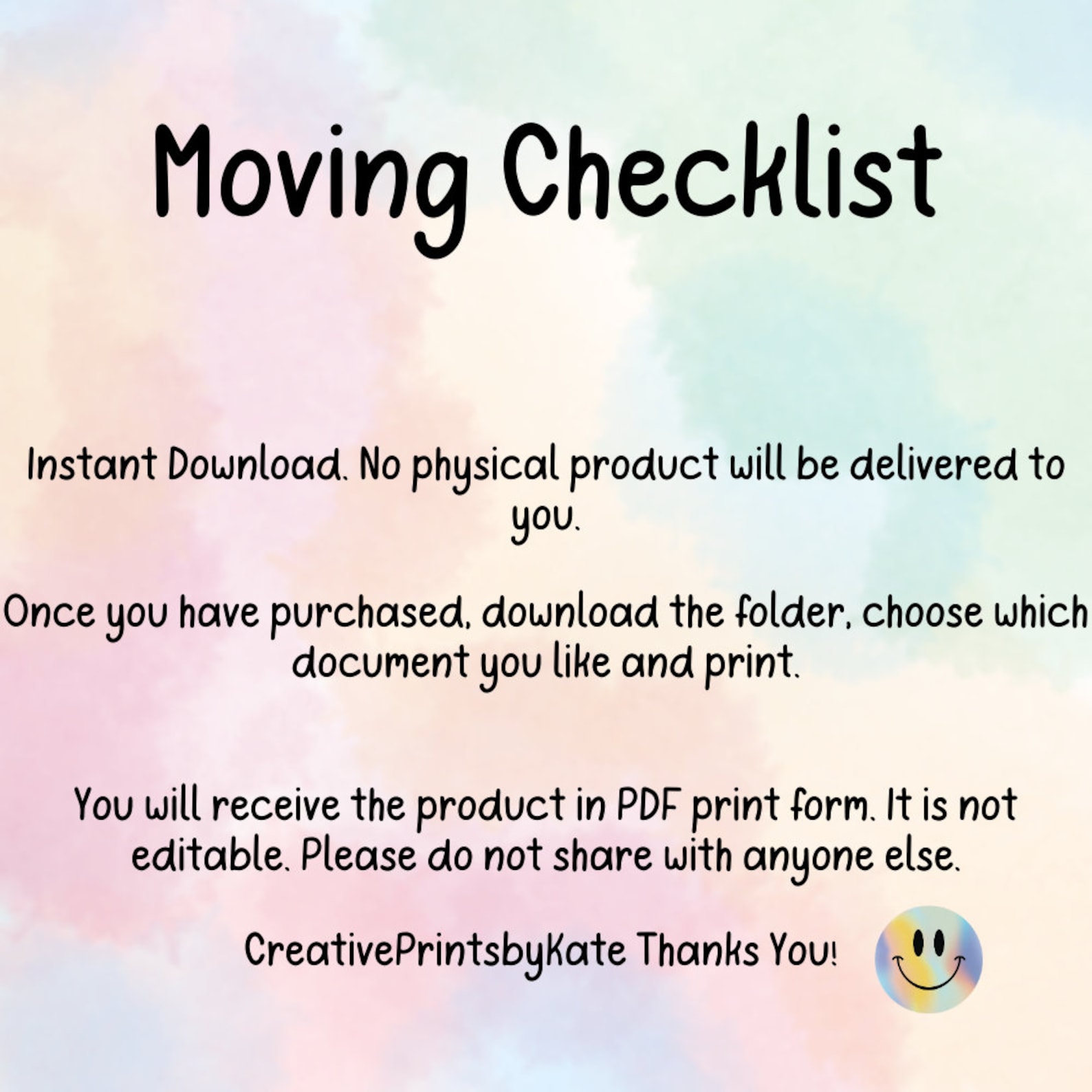 Printable Moving Checklist Instant Download for Organized Relocation ...