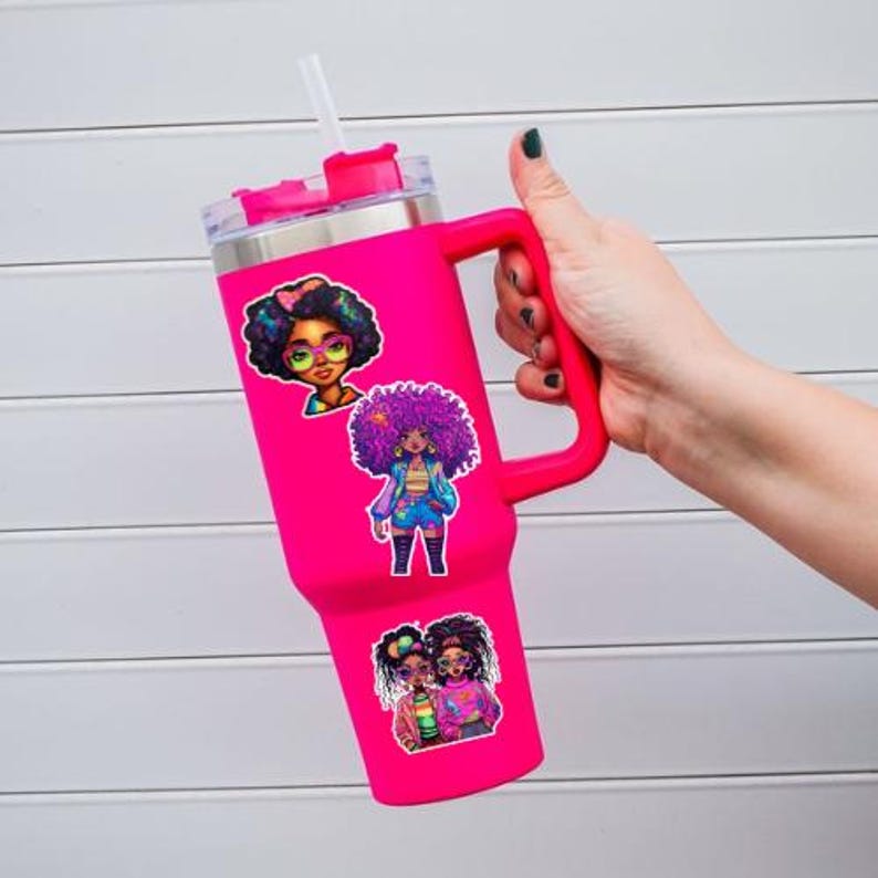 Purple Hair Baddie Sticker, Black Girl Sticker, Black Girl Artwork ...
