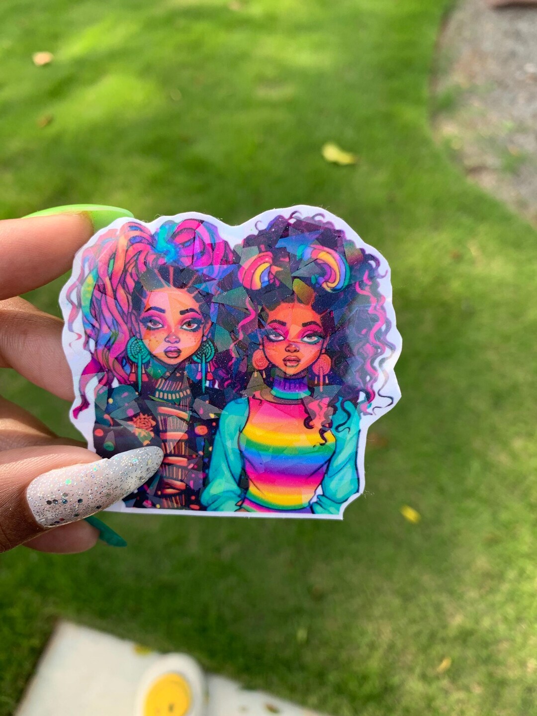 Baddie Twins Sticker, Black Girl Sticker,black Woman Art,black Girl ...