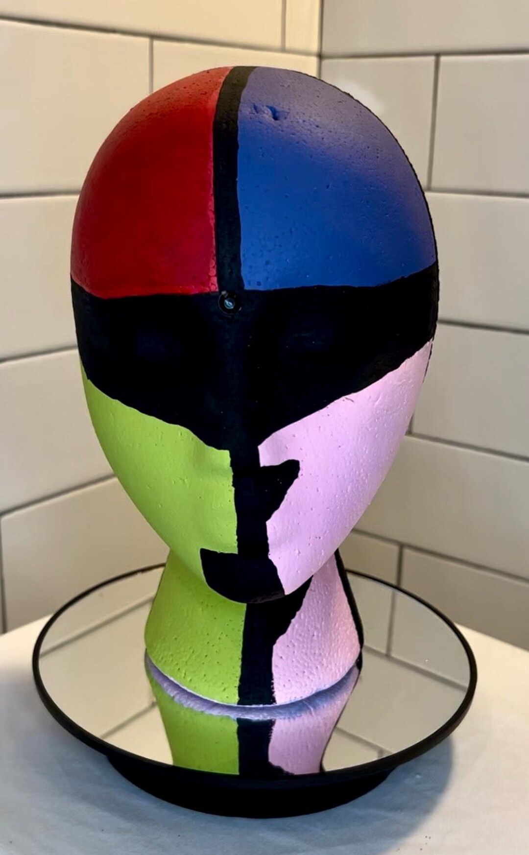 Mannequin Bust of Dense Styrofoam Geodesic Paint Design - Etsy