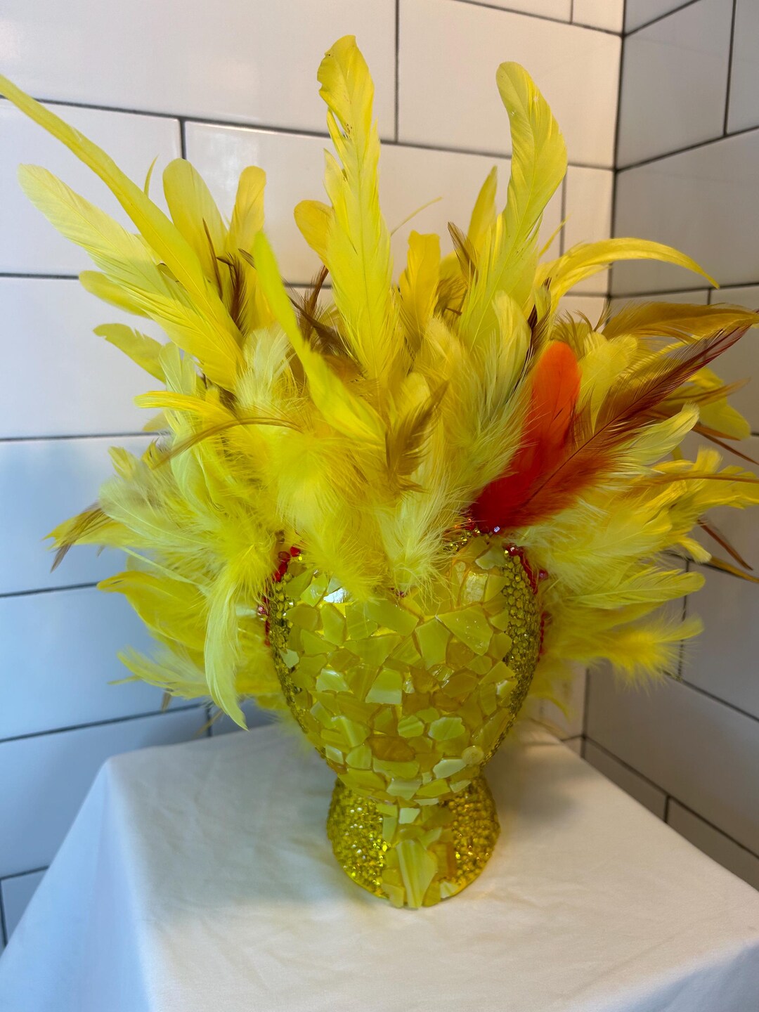 Styrofoam Mannequin Bust That is Painted, Bedazzled and Adorned With ...