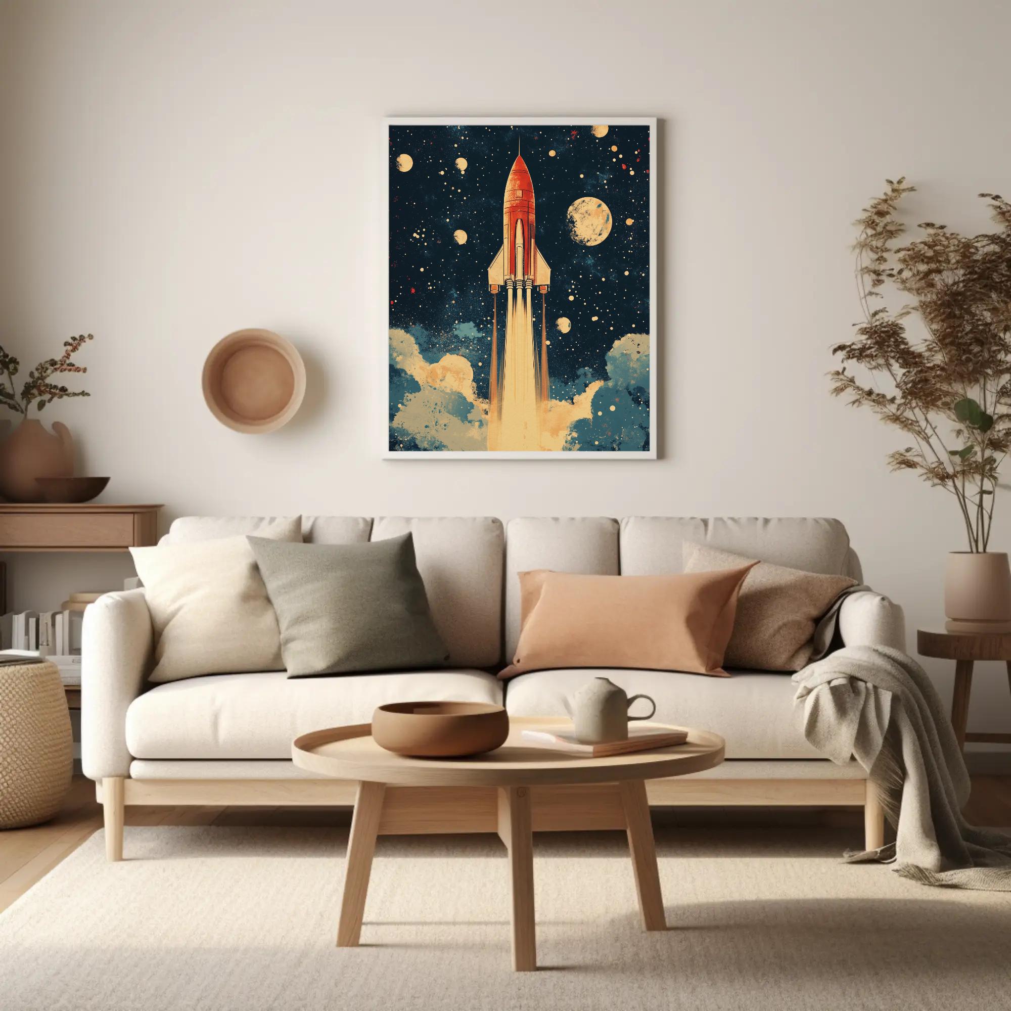 Rocket Space Race | Minimalist Wall Art, Retro Futurism, Science ...