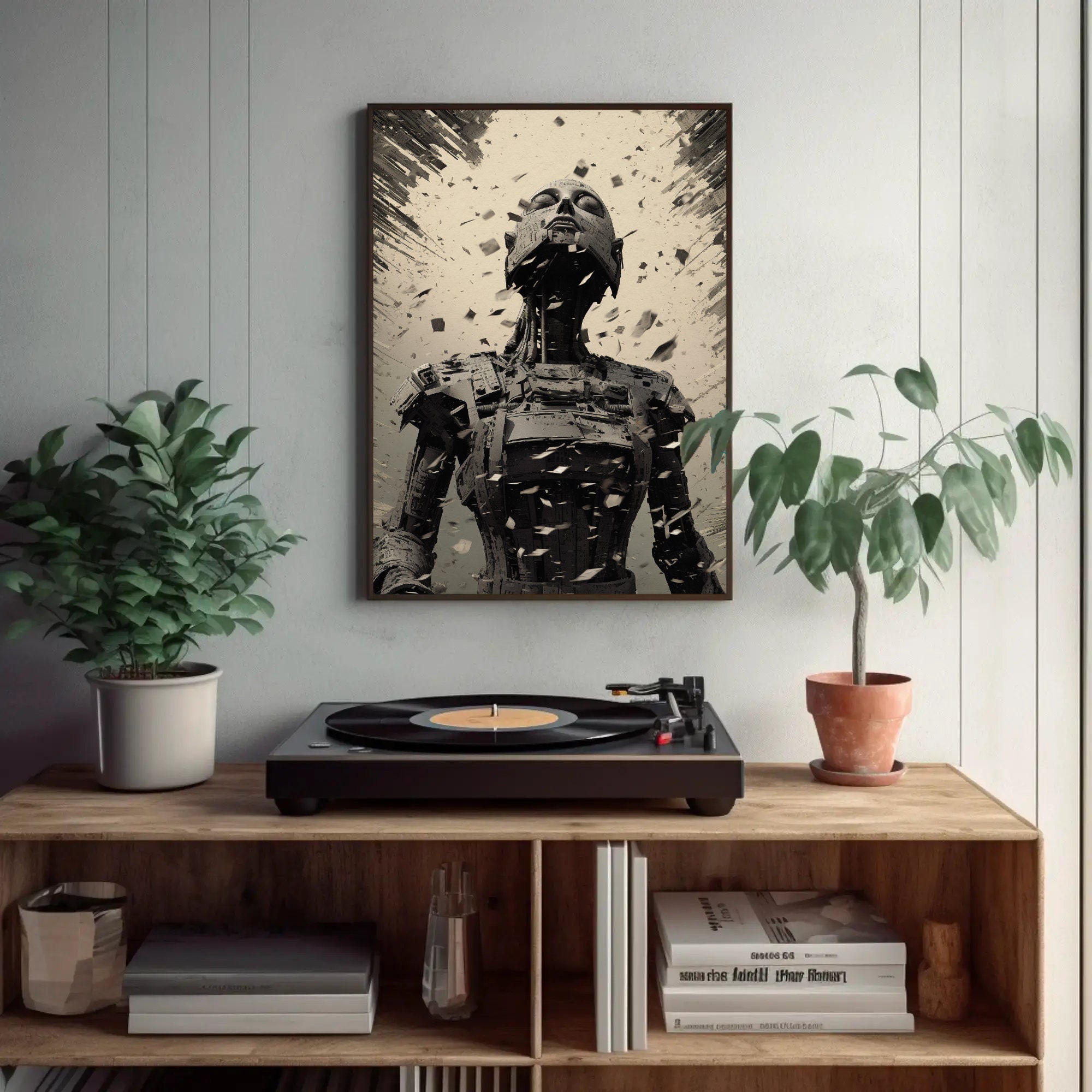 Paper Robot | Gothic Dark Moody Collage, Minimalist Wall Art, Grunge ...