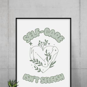 Mental Health Self-care Poster | Positive Affirmation Decor for Therapy ...