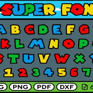 Super Font Alphabet Super Mario Inspired Font Supertext Super Mario ...
