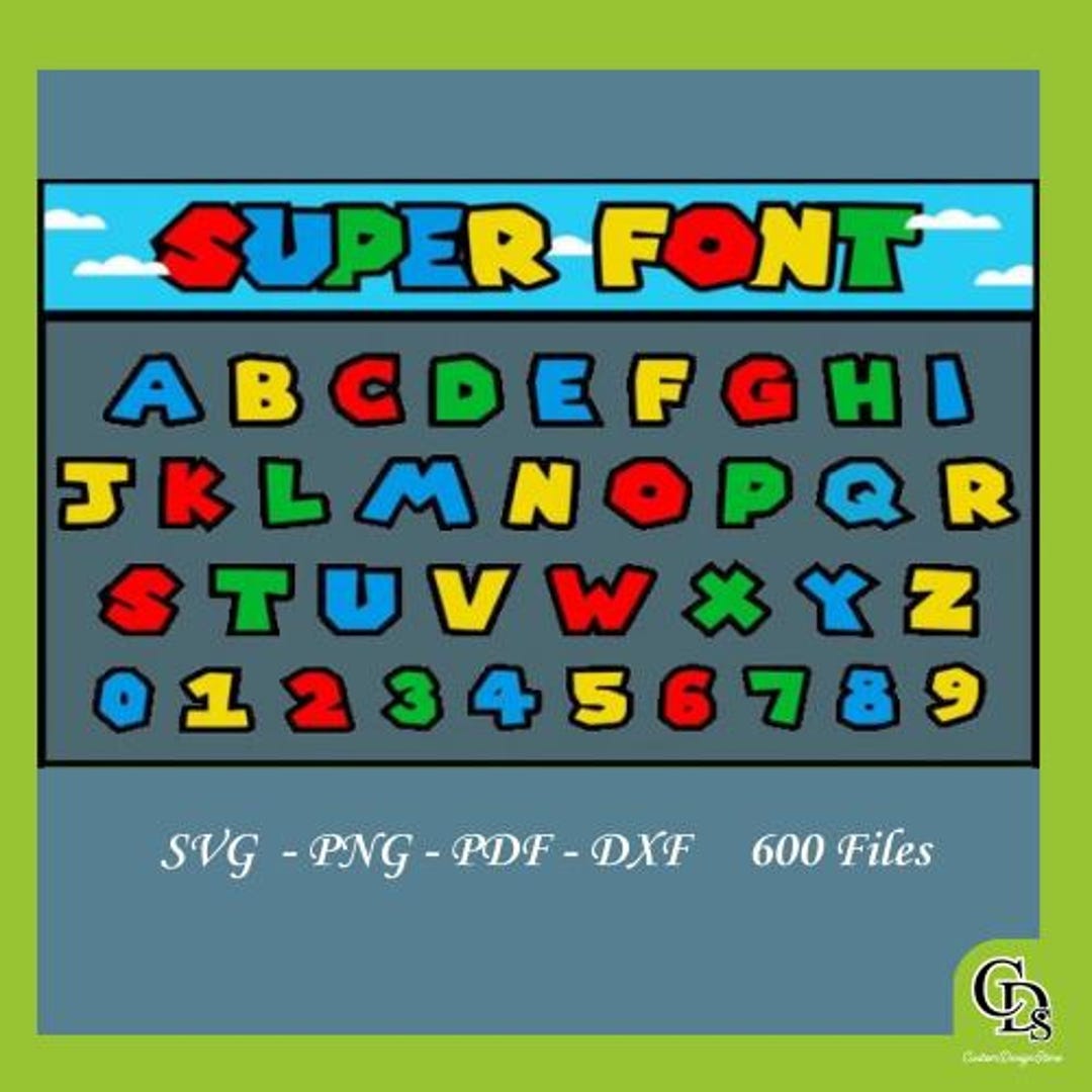 Super Font | Alphabet | Super Mario Inspired Font | Supertext | Super ...