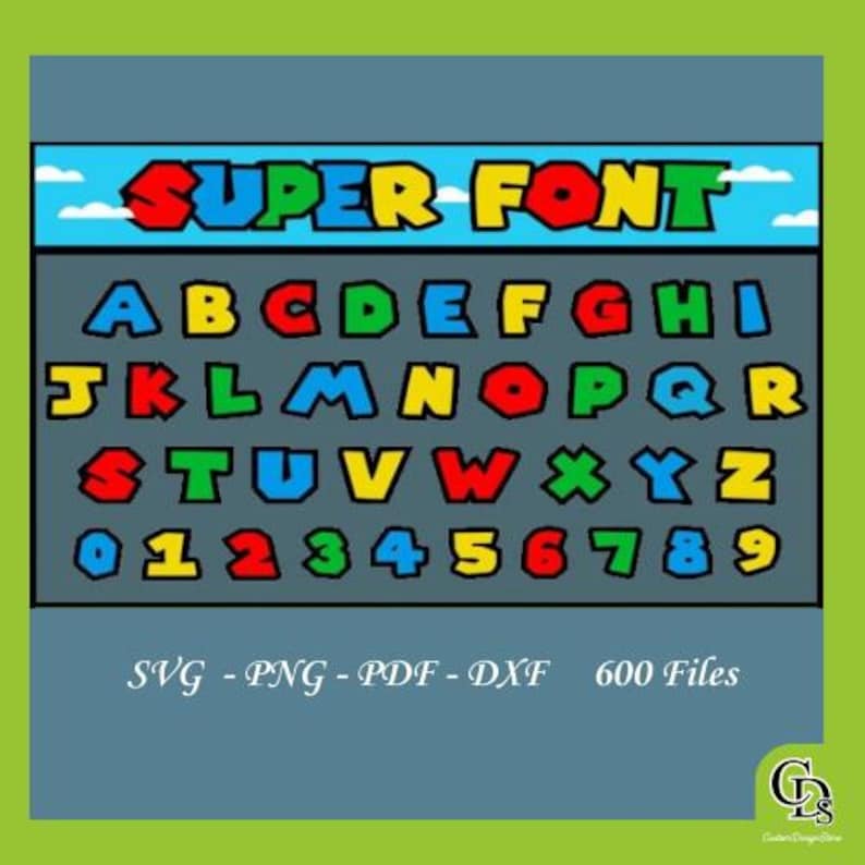 Super Font | Alphabet | Super Mario Inspired Font | Supertext | Super ...