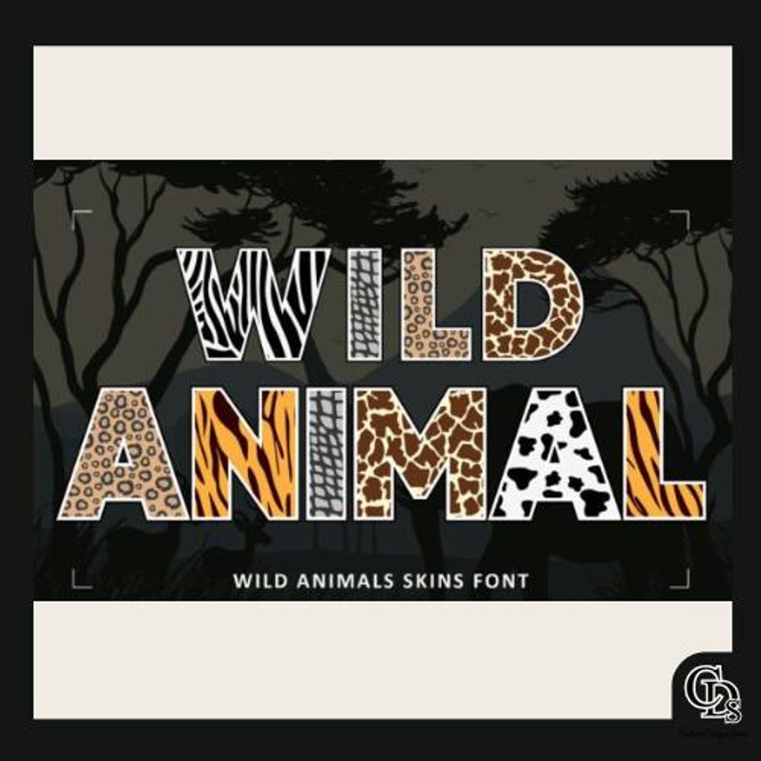 Wild Safari Animal Print Font Bundle | Exotic Skin Pattern Typography ...
