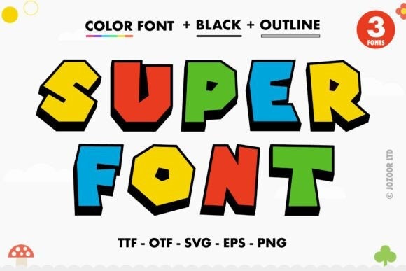 Super Font | Super Mario Inspired Font | Supertext | Super Mario ...