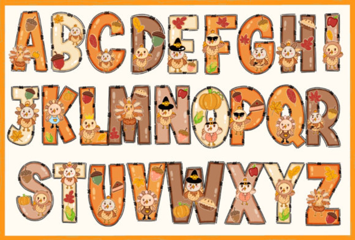 Thanksgiving Day Font Font for Kids' Projects & School Activities ...