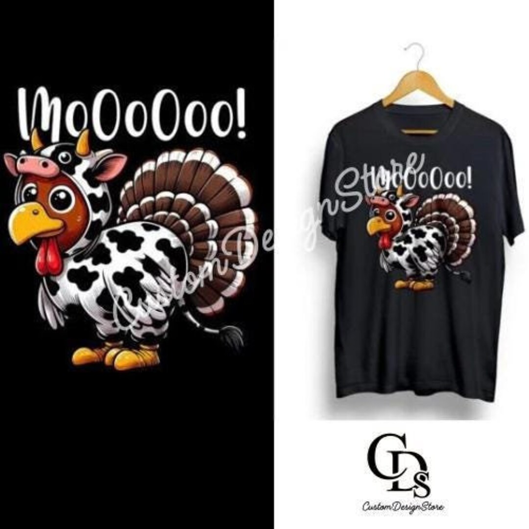 Turkey Moo Funny Thanksgiving PNG Quirky Holiday Clipart for ...