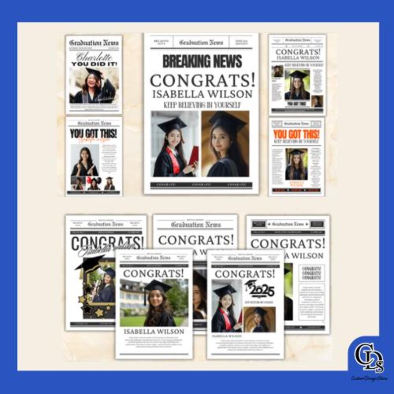 Graduation Newspaper 2025 Canva Template| Editable Graduation Keepsake ...