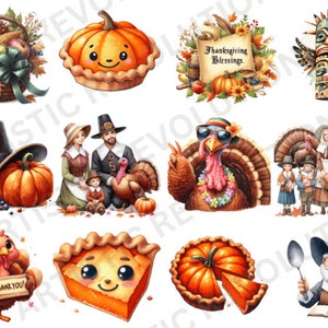 Thanksgiving Clipart Bundle - 77 PNG Grateful Festive Images | Harvest ...
