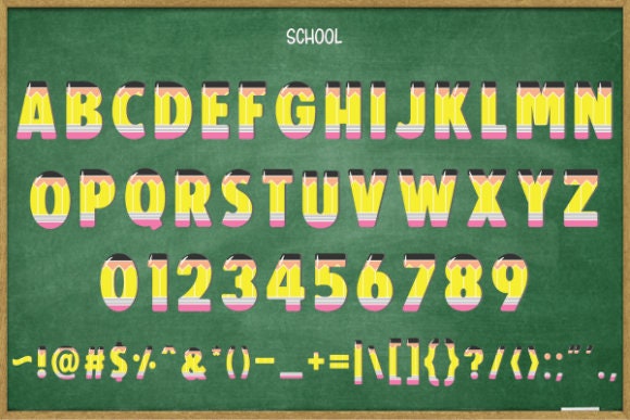 School Font Bold Typeface Playful Font School Inspired children's Font ...