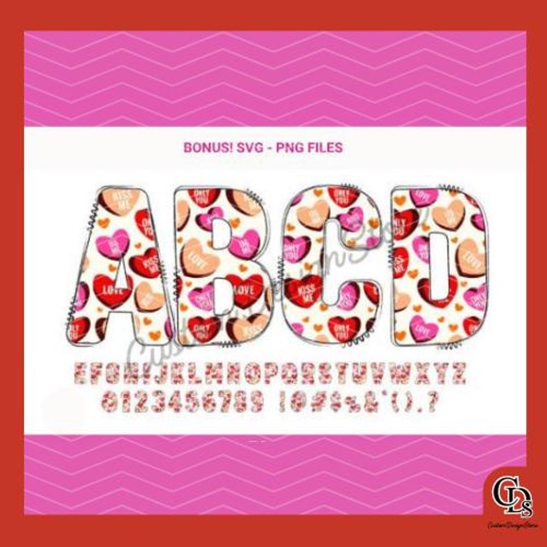 Love Valentine’s Conversation Hearts Font | Love Valentine’s Inspired ...