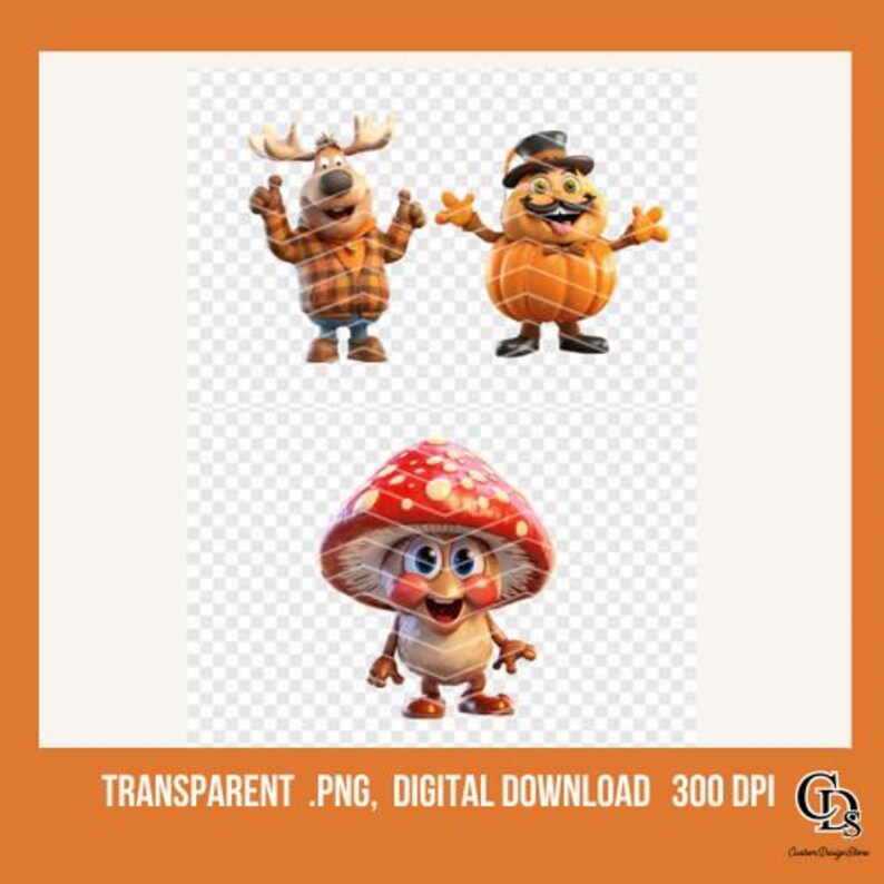 Cute Autumn Characters Bundle | Fall Png | Cute Characters | Autumn ...