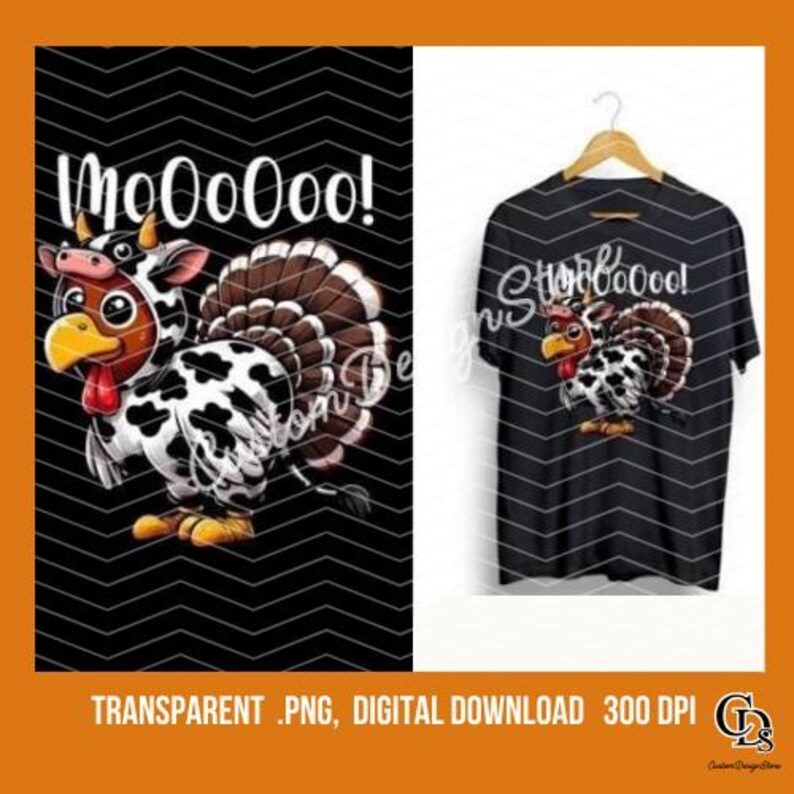 Turkey Moo Funny Thanksgiving PNG | Quirky Holiday Clipart for ...