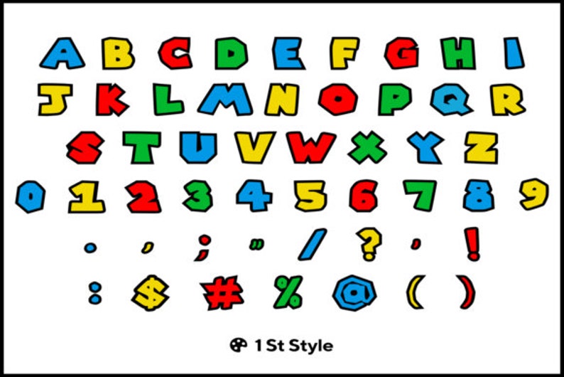 Super Font | Alphabet | Super Mario Inspired Font | Supertext | Super ...