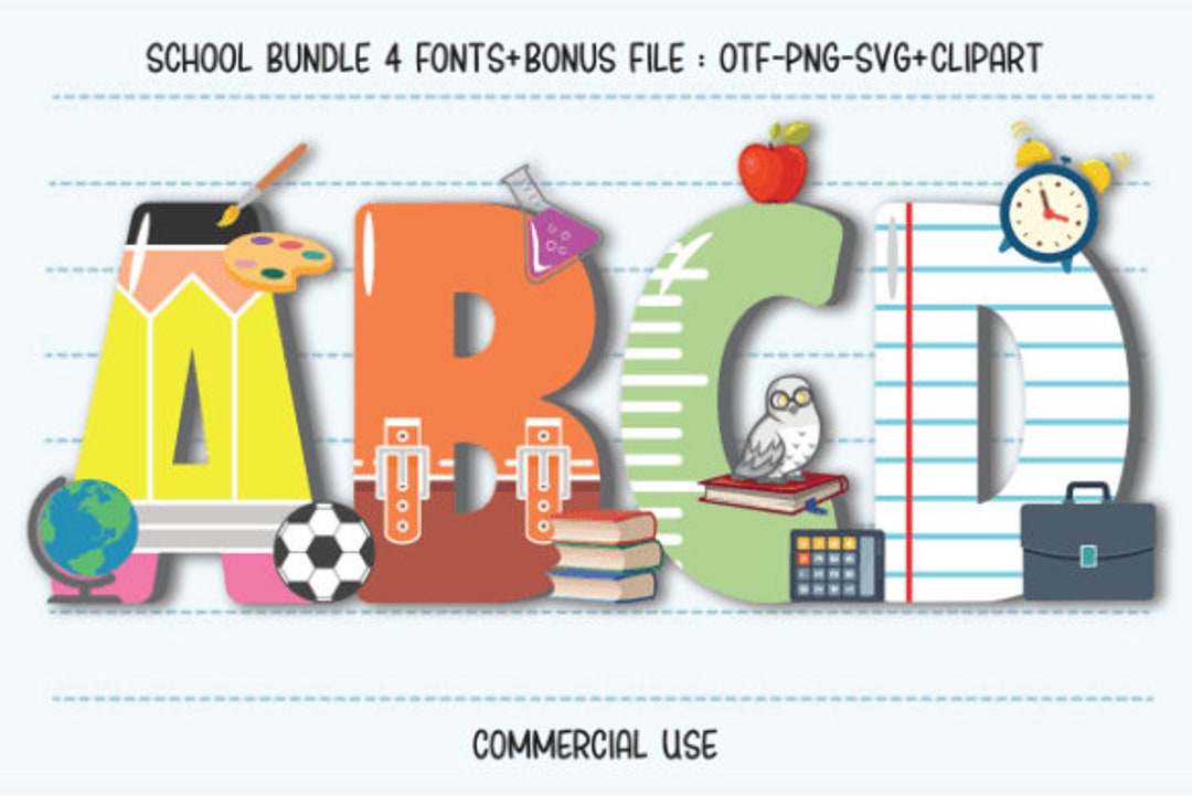 School Font Bold Typeface Playful Font School Inspired children's Font ...