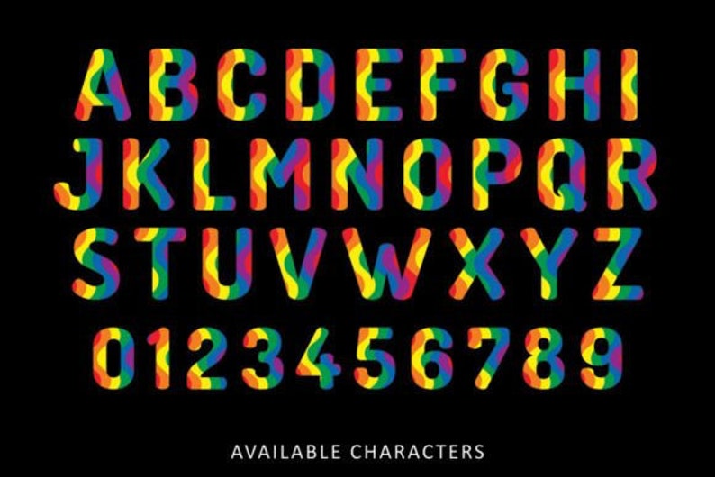 Pride Month Font Rainbow Font Pride Month Inspired LGBTQ Font Pride ...