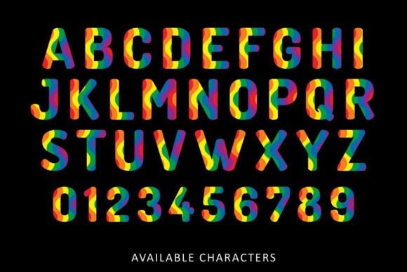Pride Month Font | Rainbow Font | Pride Month Inspired | LGBTQ Font ...