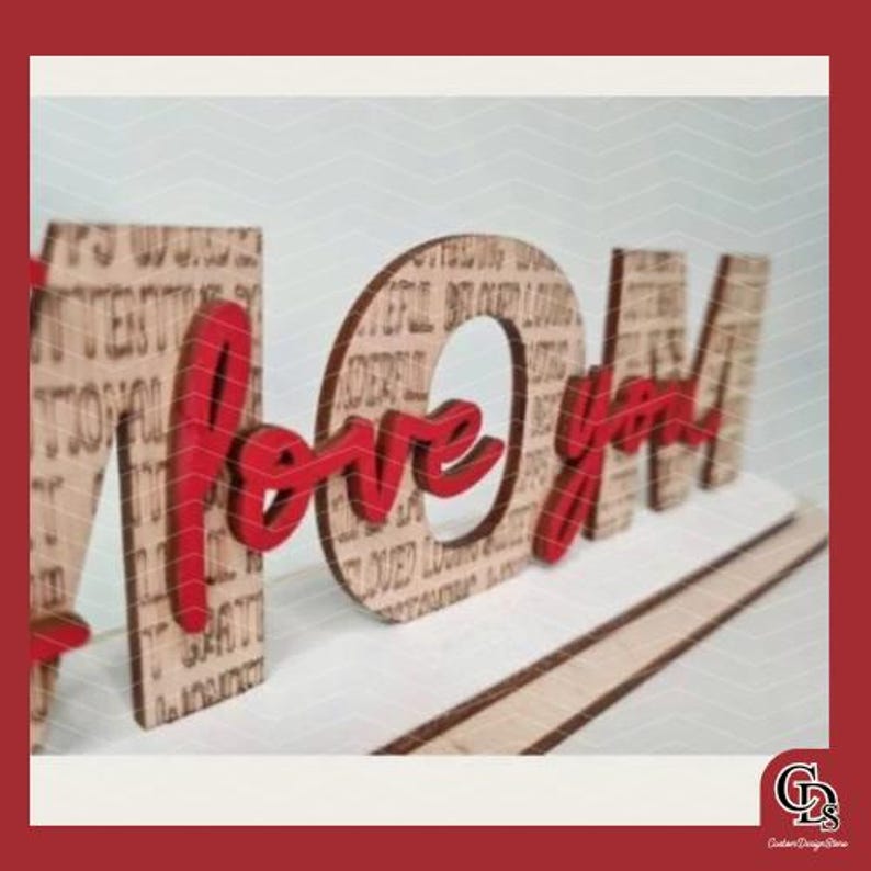 Mom Laser Cut File | Mother's Day Laser SVG | I Love You Mom Card ...