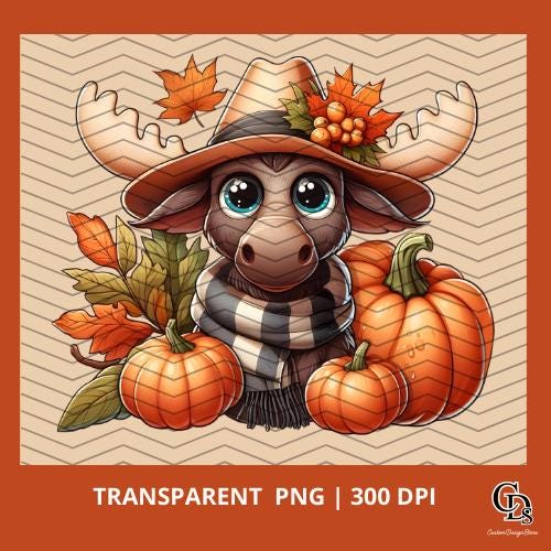 Thanksgiving Moose| Thanksgiving Moose | Sublimation PNG | Moose ...