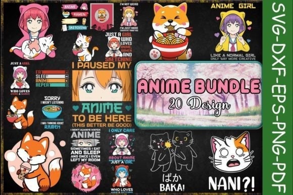 Anime Bundle Digital Download Svg Dxf Eps Png Pdf Otaku Japanese ...