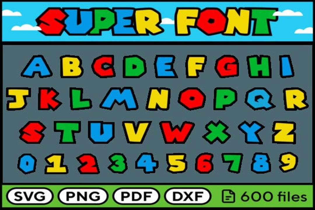 Super Font Alphabet Super Mario Inspired Font Supertext Super Mario ...