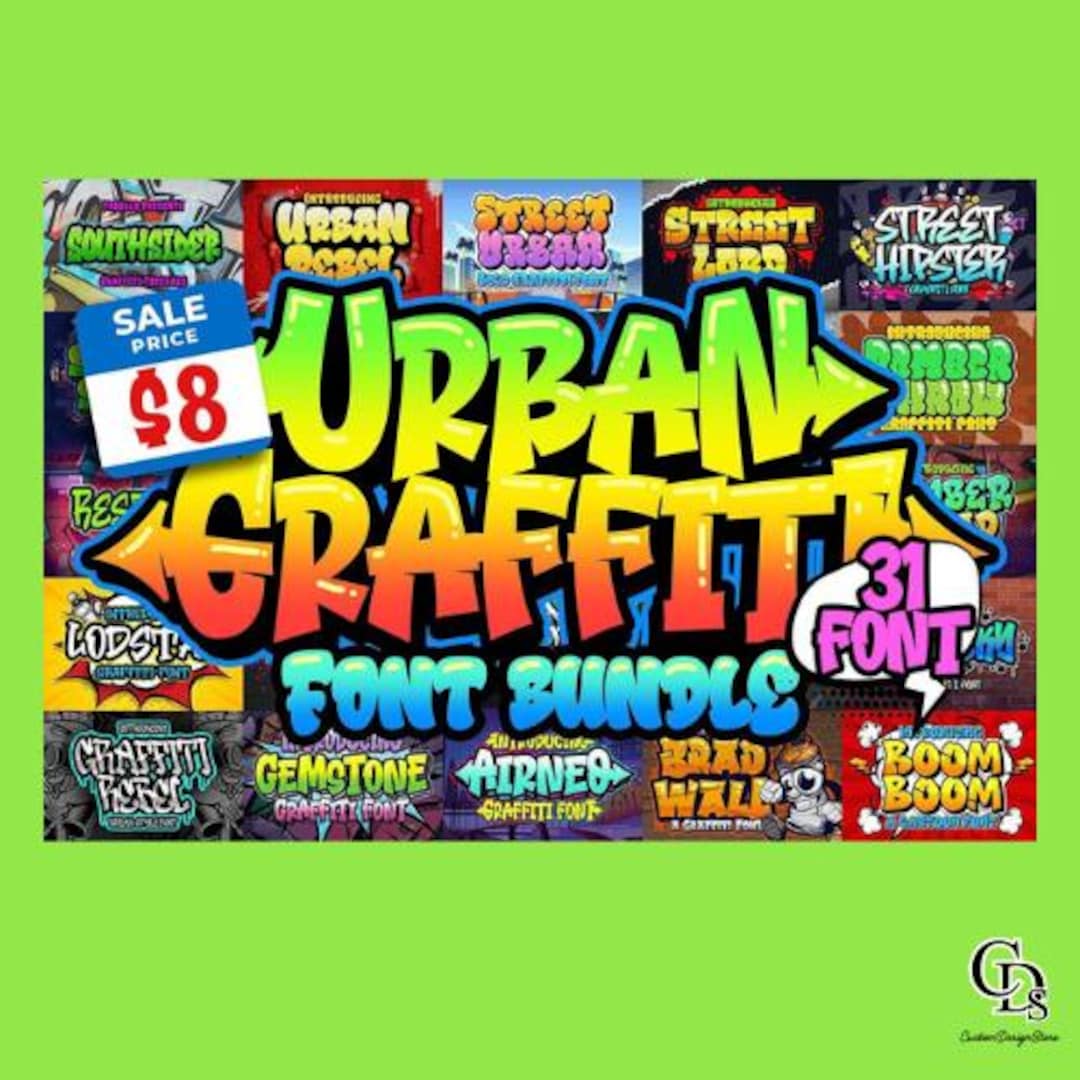 31 Graffiti Font Bundle| Urban Graffiti Fonts | Street Art Font Pack ...