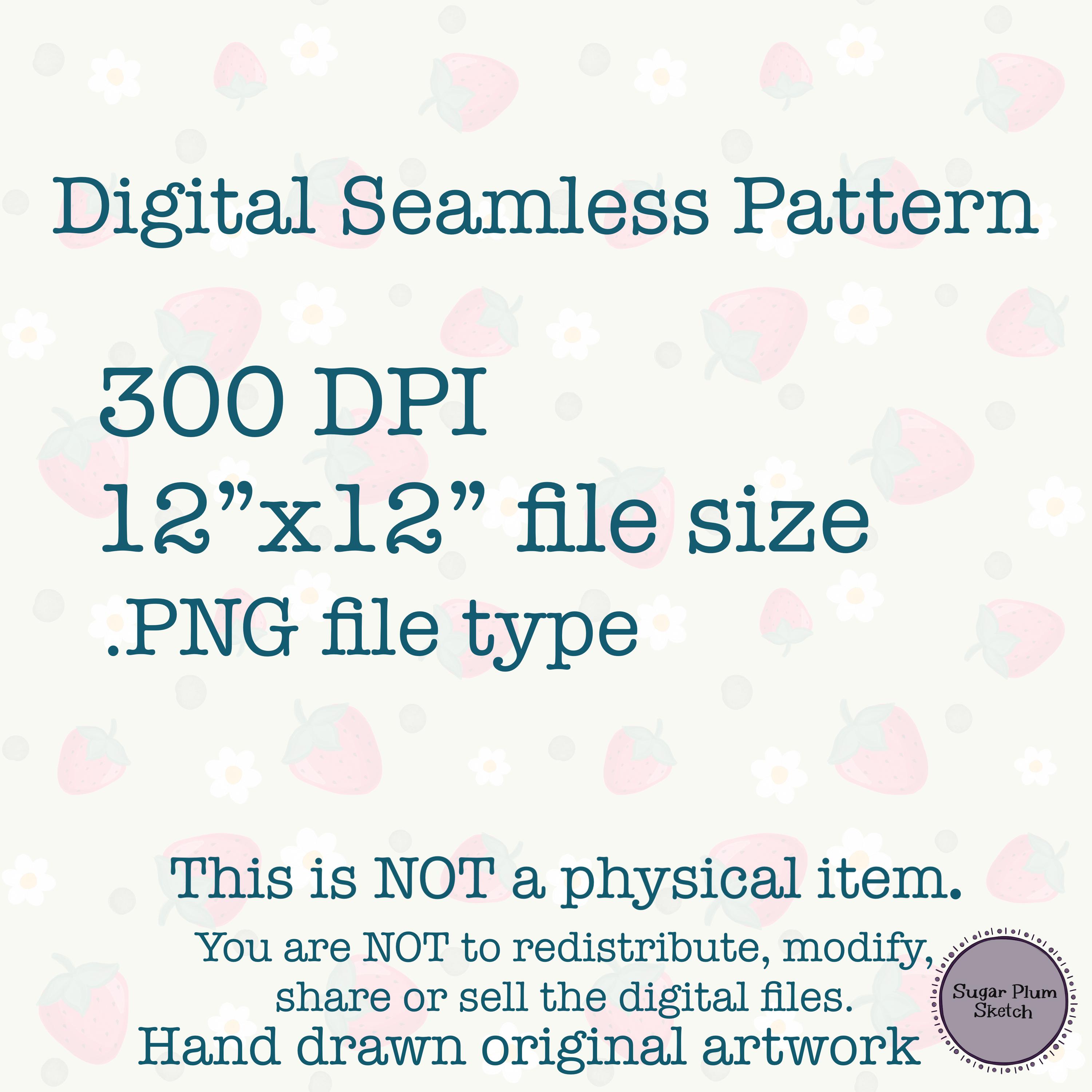 Pink Strawberry Daisy Spring Summer Fruity Seamless Pattern PNG Hand ...