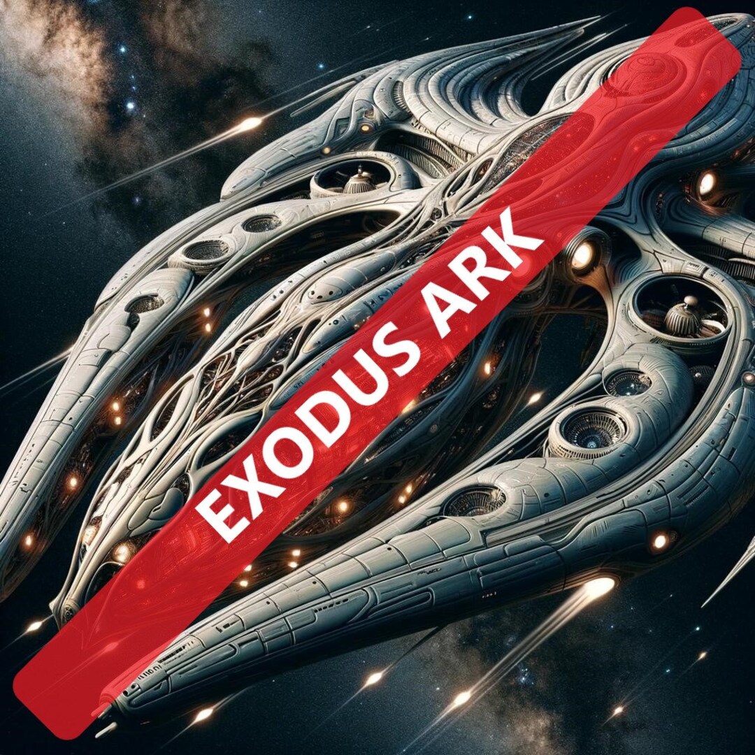 Exodus Ark: Biomechanical Cruiser Alien Engineering Artwork Digital ...