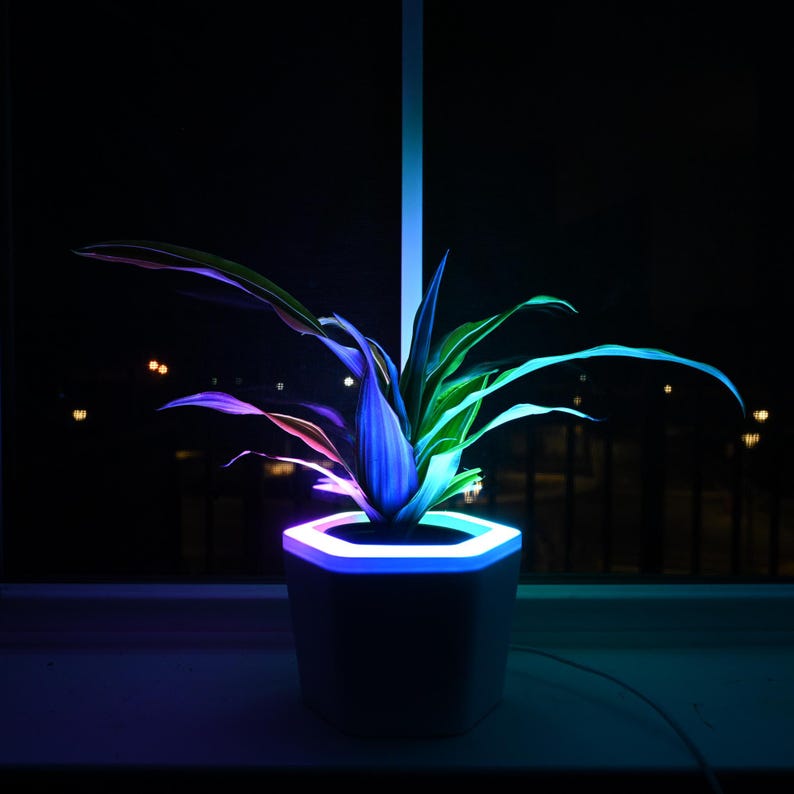 Plantern - Decorative 4" Plant Pot With Light, Modern Minimalistic ...