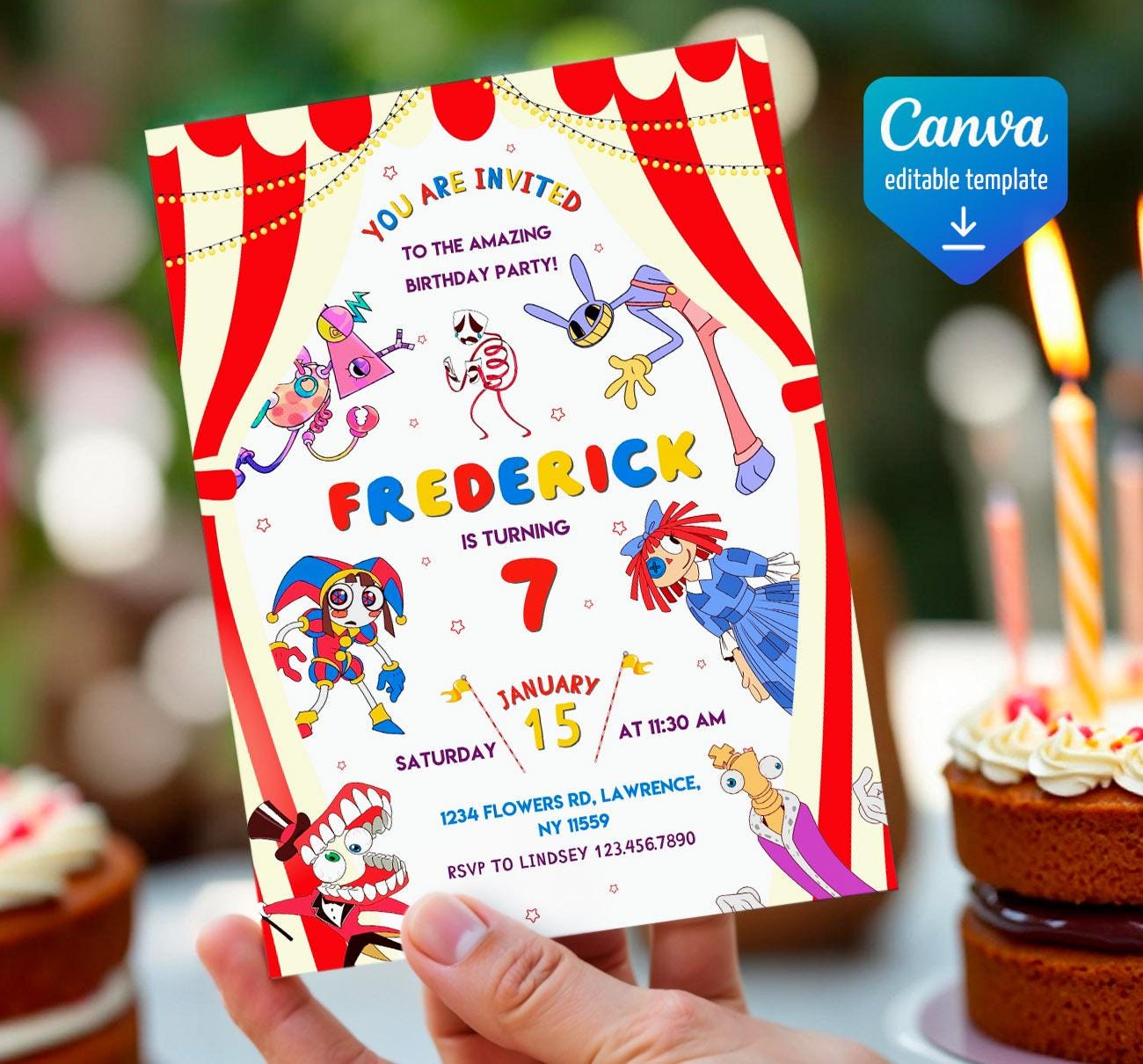 Printable the Amazing Digital Circus Invitation, Editable Digital ...