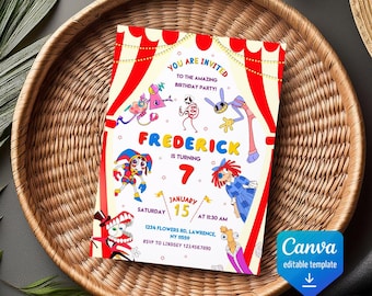 Printable the Amazing Digital Circus Birthday Invitation - Etsy