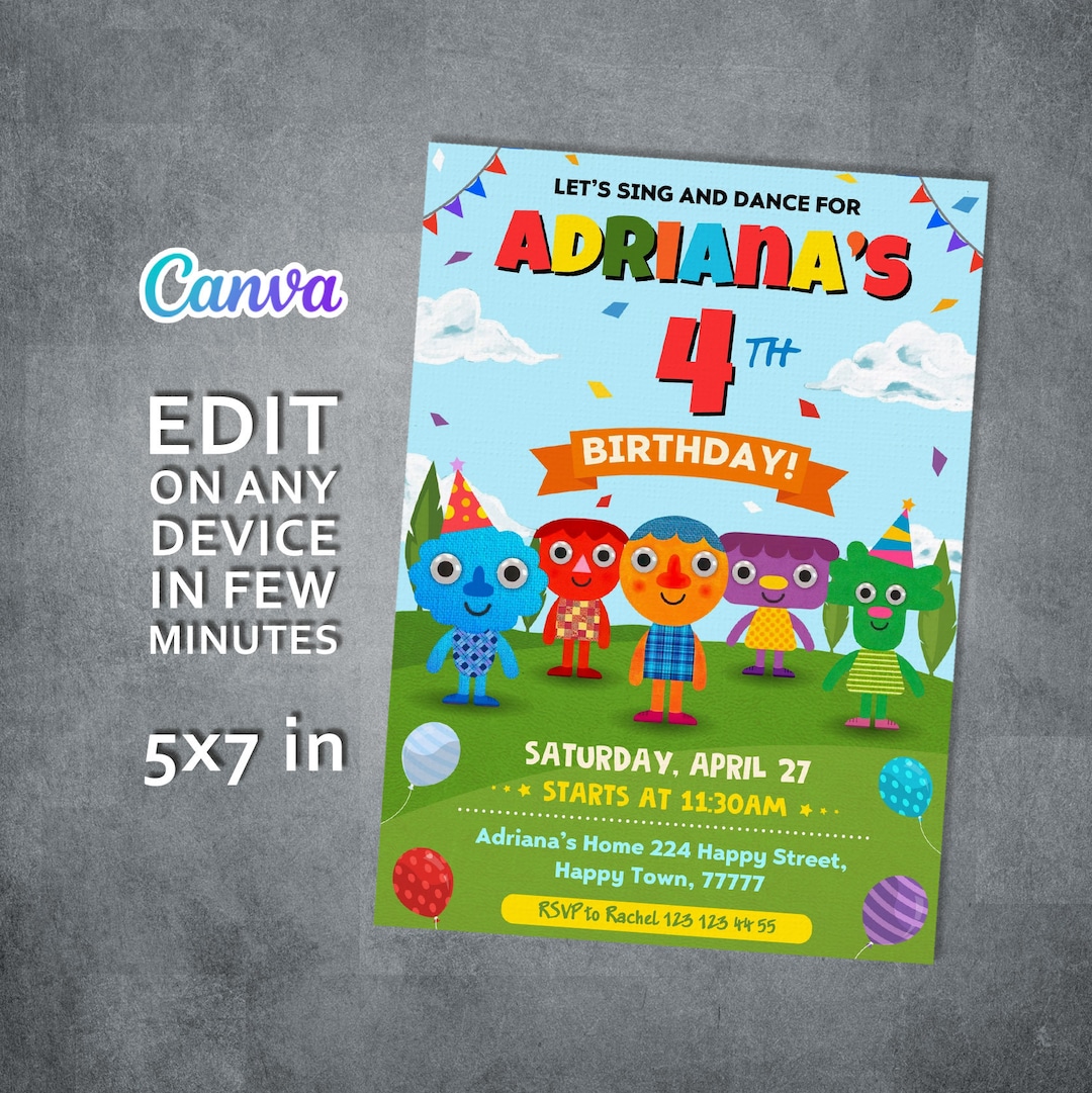 Printable Super Simple Songs Invitation, Music First Party, Editable ...