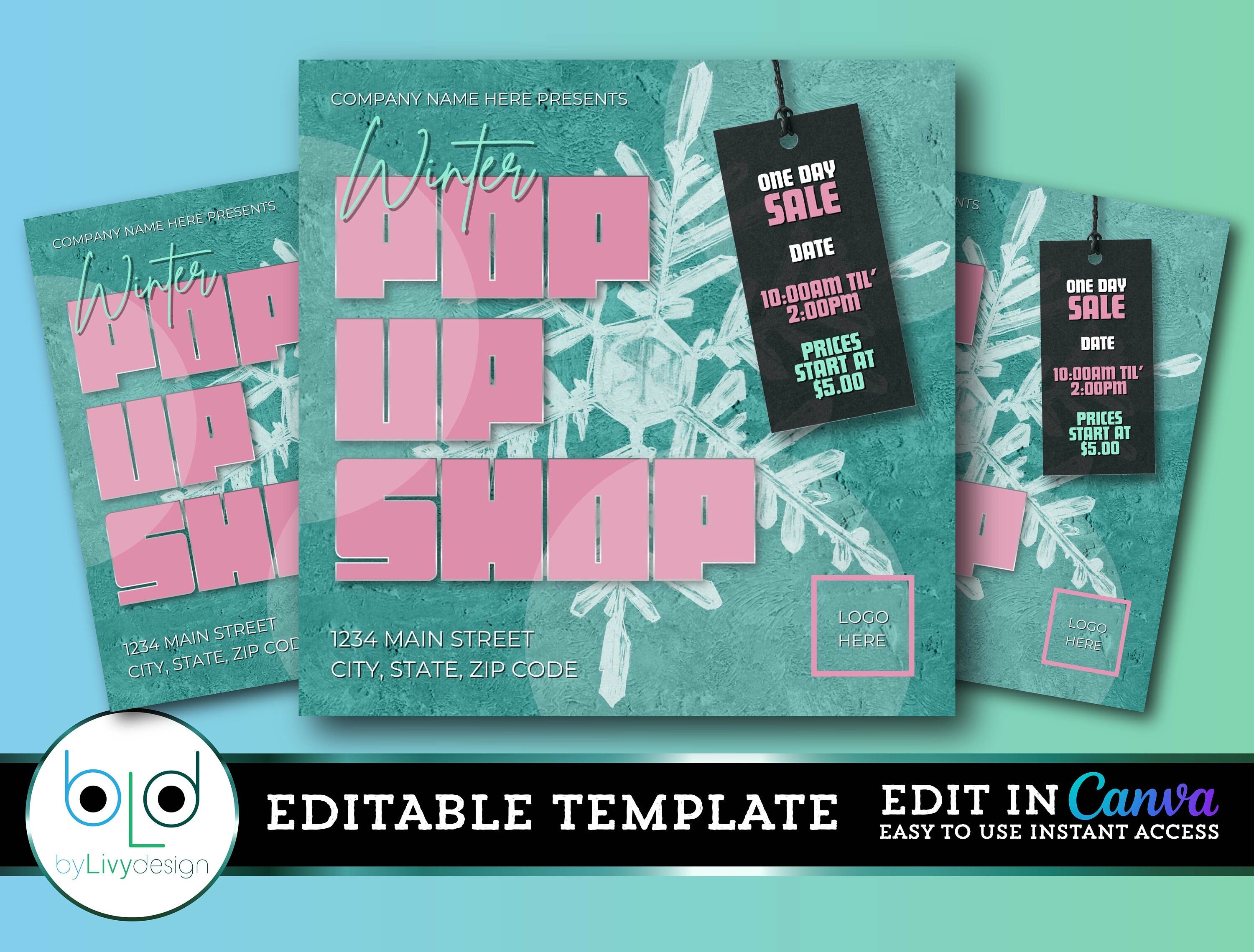 POP UP SHOP Flyer, E-flyer, Social Media Flyer, Shop Now Flyer, Beauty Template, Premade Flyer ...