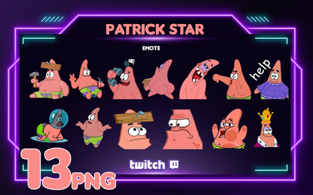 Patrick Star Twitch Emotes 13PNG Emotes - Etsy UK