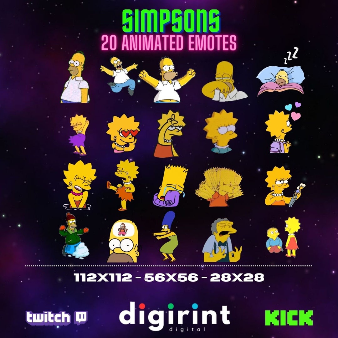 Animated Twitch Emote, Simpsons Animated Emote, Emote Pack, Funny Emote ...