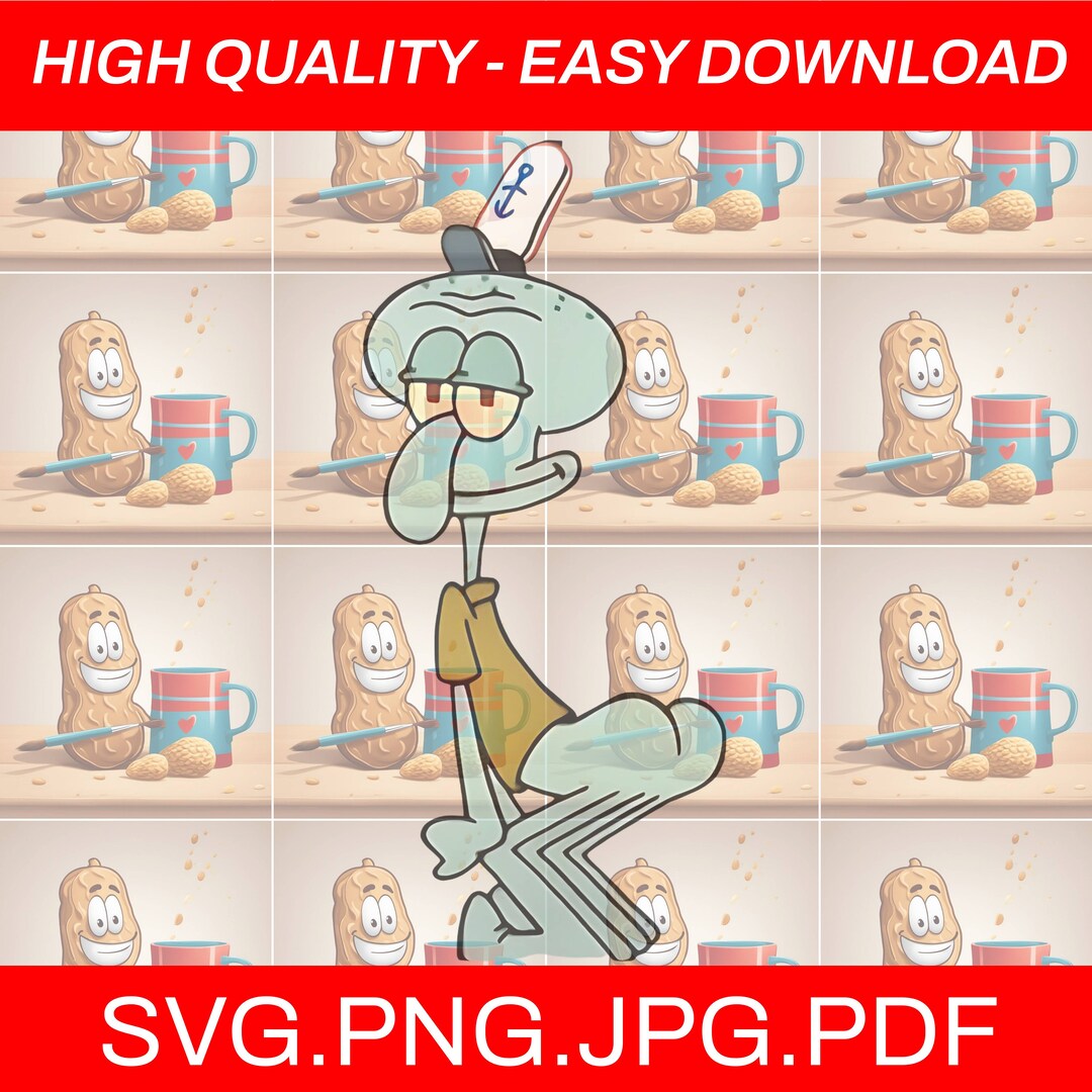 Squidward Twerking SVG, Twerking Squidward PNG, Cartoon Characters ...