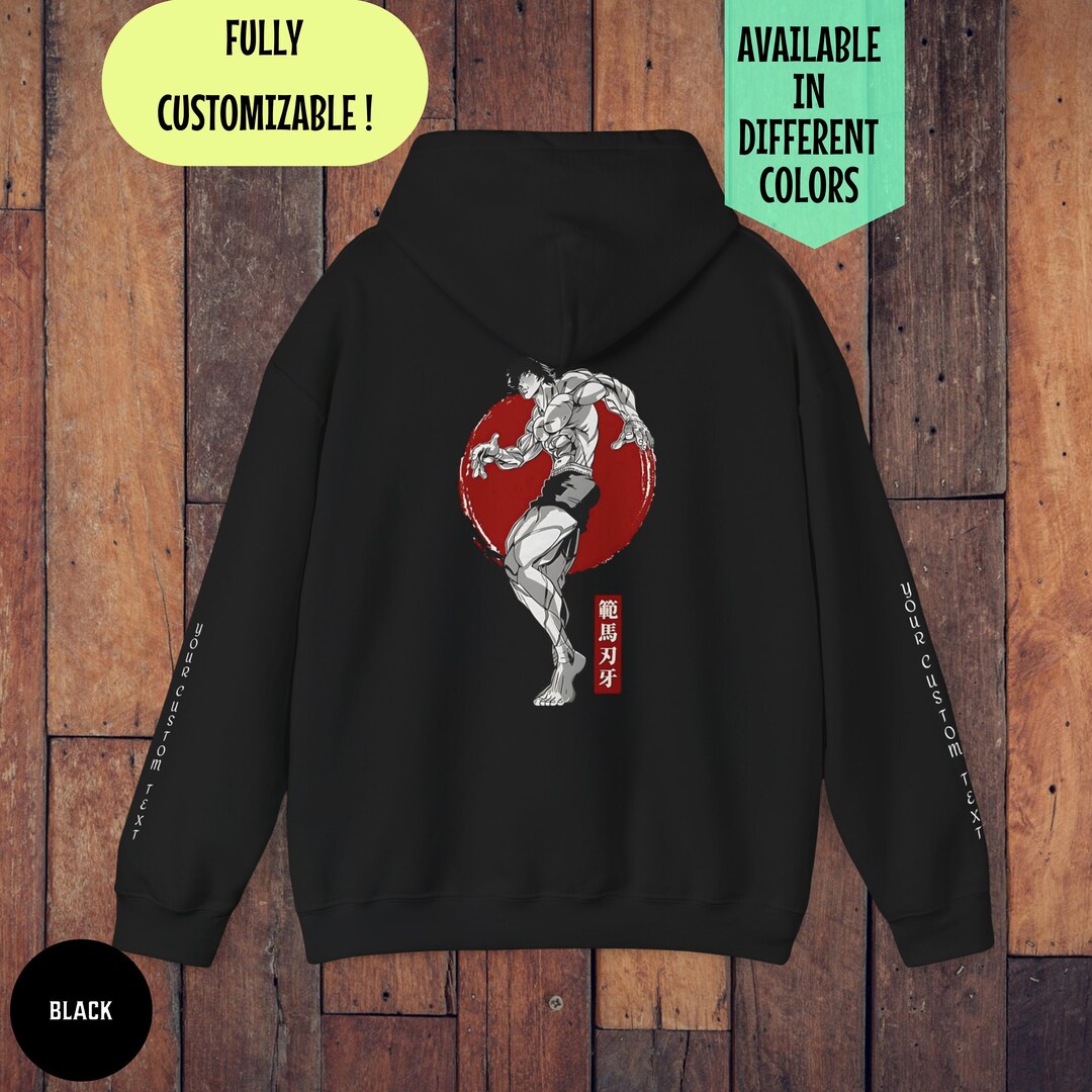 Custom Baki Hanma Hoodie, Baki Hoodie, Pump Cover, Gym Hoodie, Anime ...