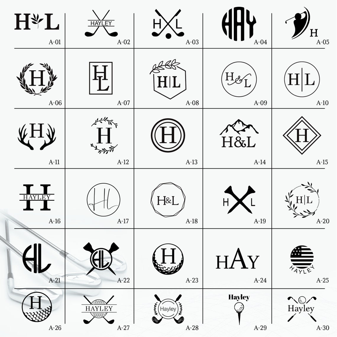 Personalized Custom Name Golf Ball Stamp, Golf Ball Marker, Color Ink ...