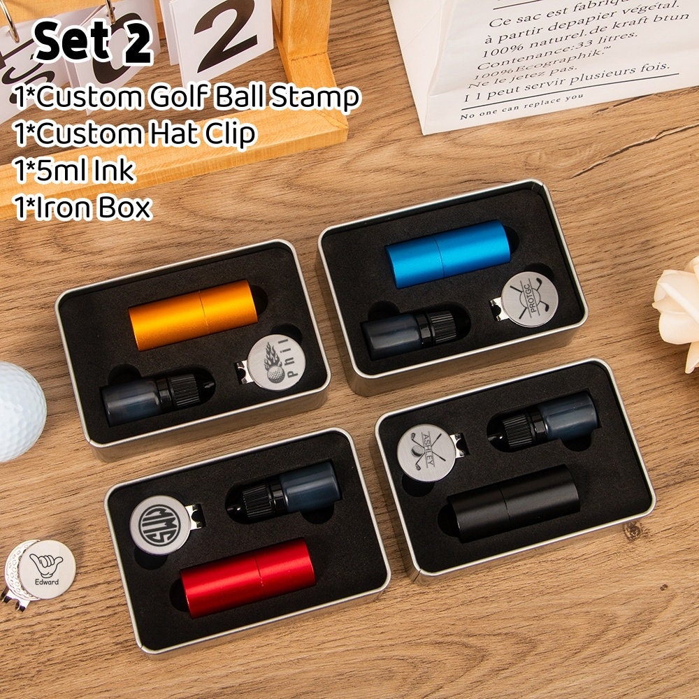 Personalized Custom Name Golf Ball Stamp, Golf Ball Marker, Color Ink ...